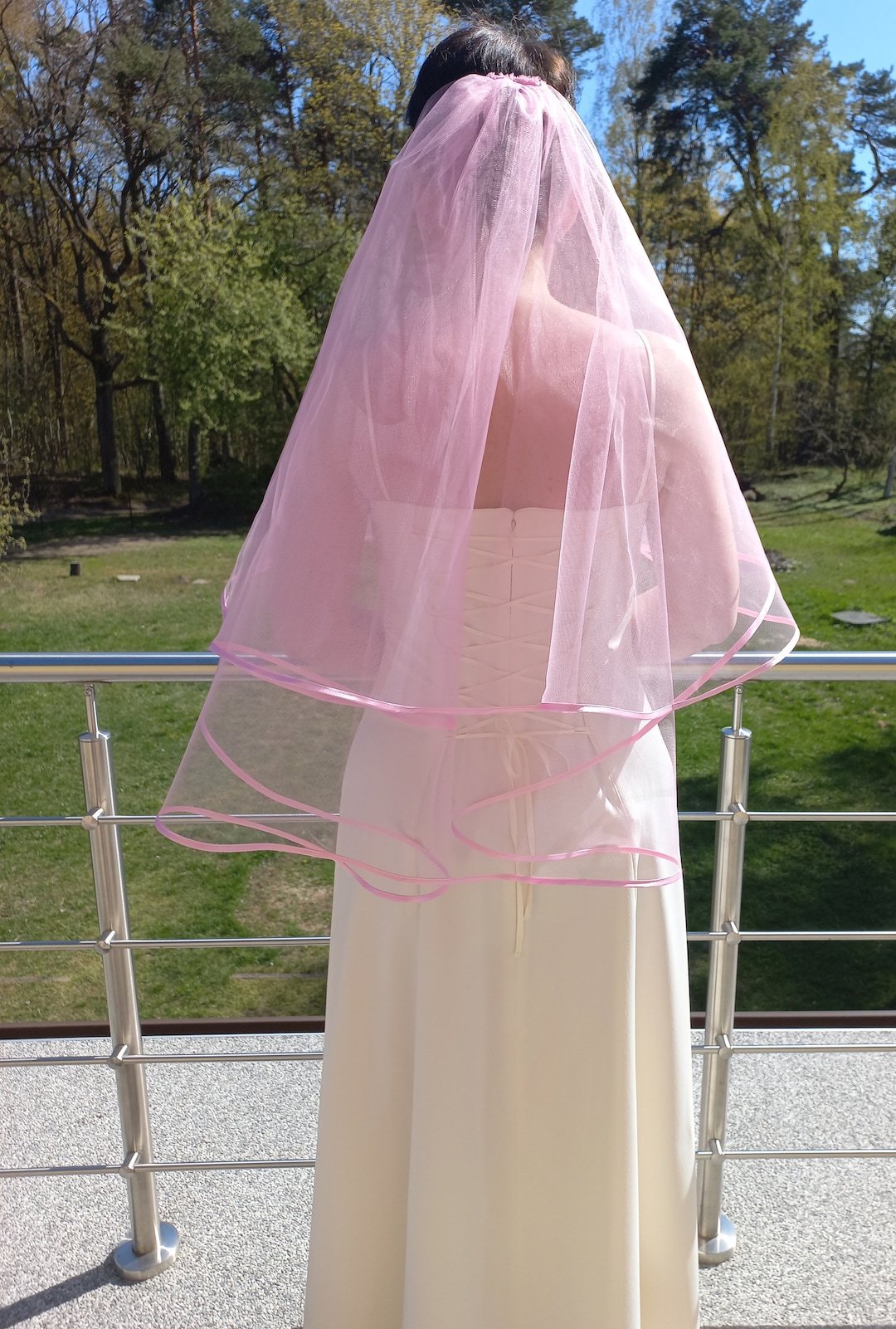 Light Pink Wedding Veil, Two Layers - Etsy