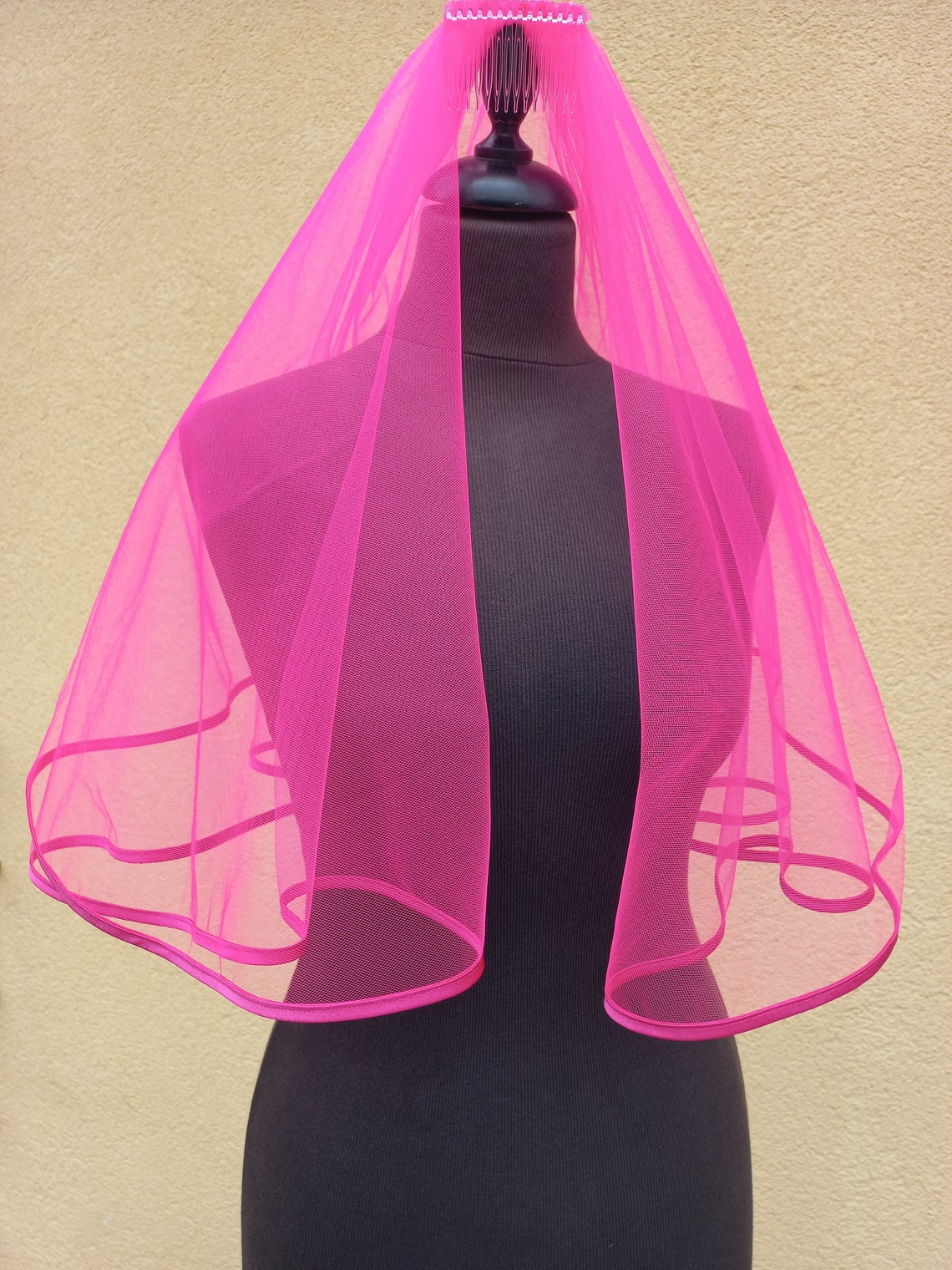 Hot Pink Wedding Veil - Etsy