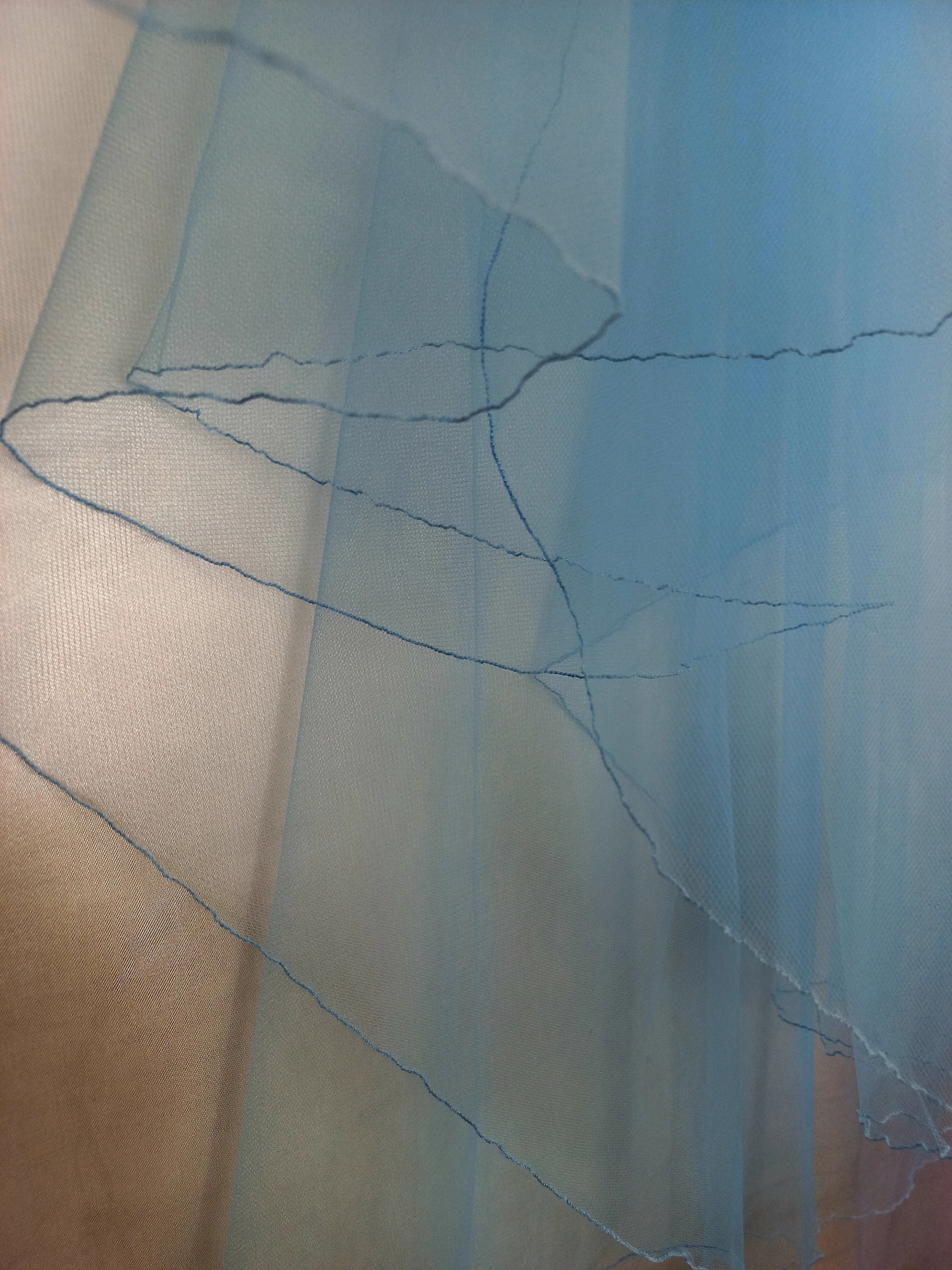 Light Blue Wedding Veil, Three Layers - Etsy