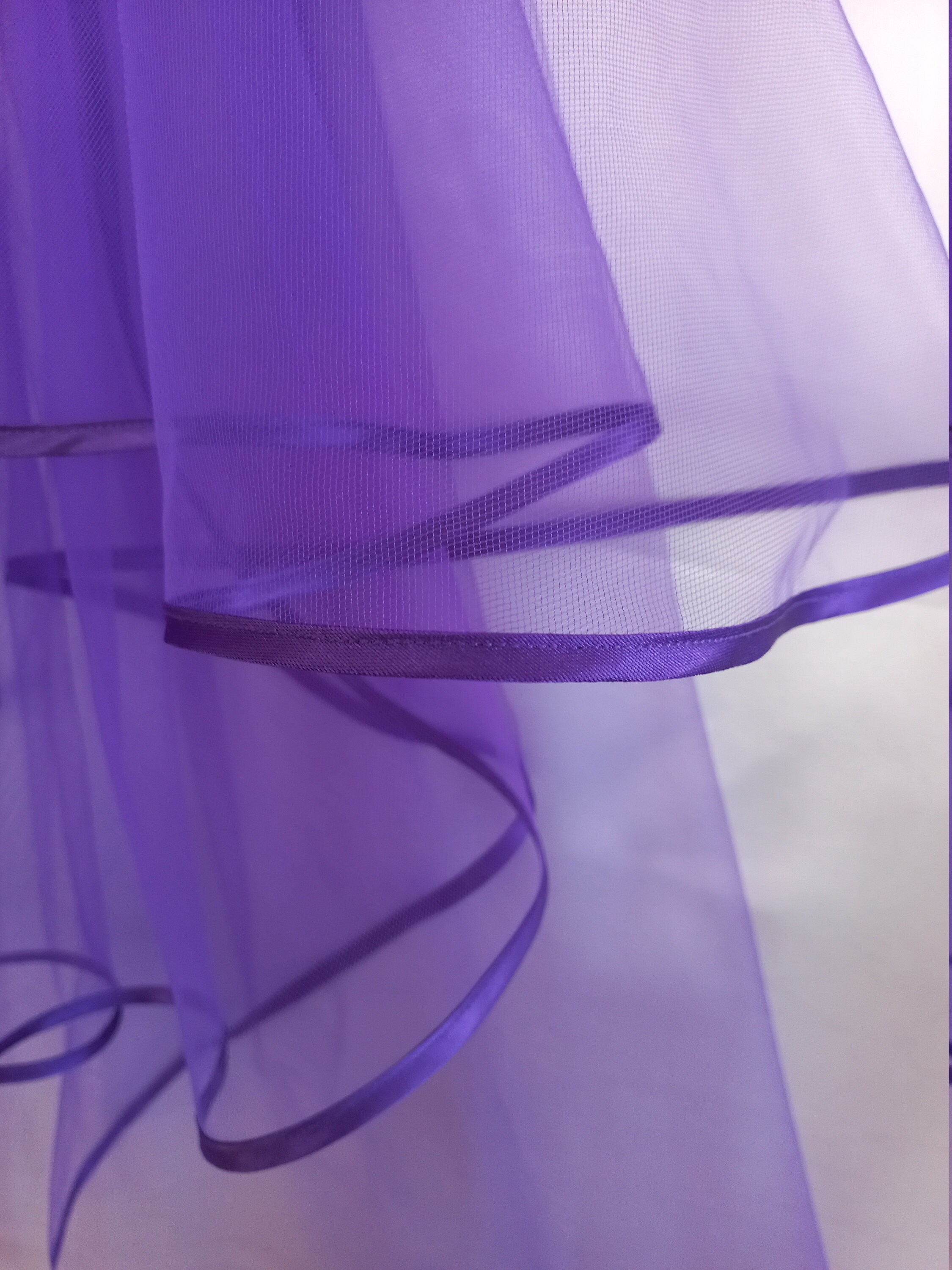 Purple Wedding Veil, Three Layers - Etsy