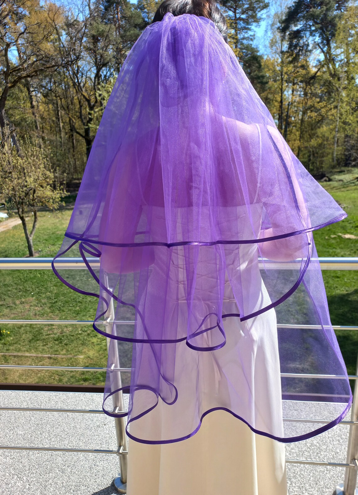 Purple Wedding Veil, Three Layers - Etsy