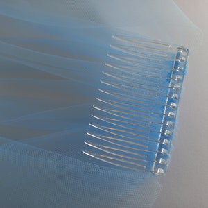 Light Blue Wedding Veil, Two Layers - Etsy