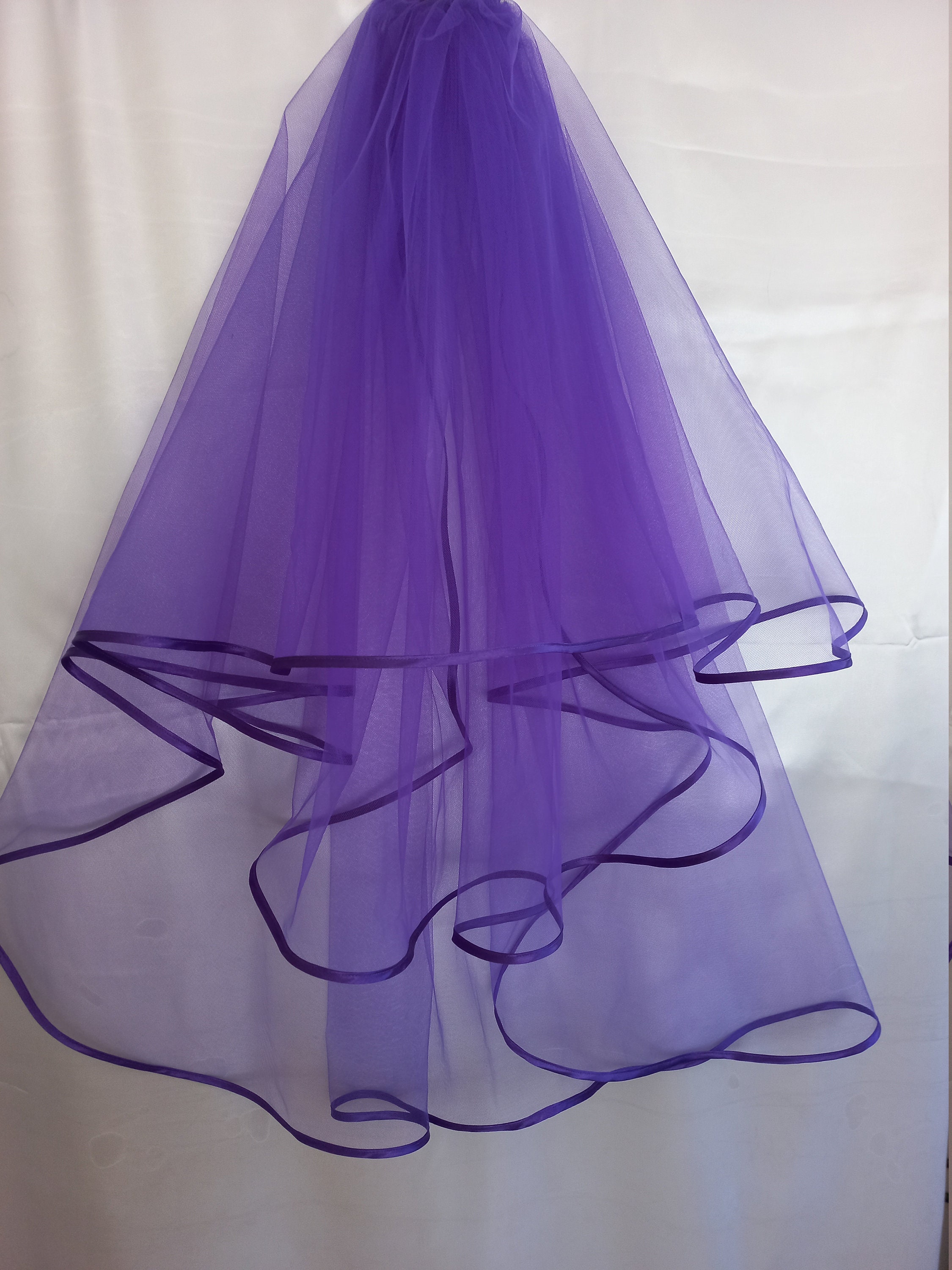 Purple Wedding Veil, Three Layers - Etsy