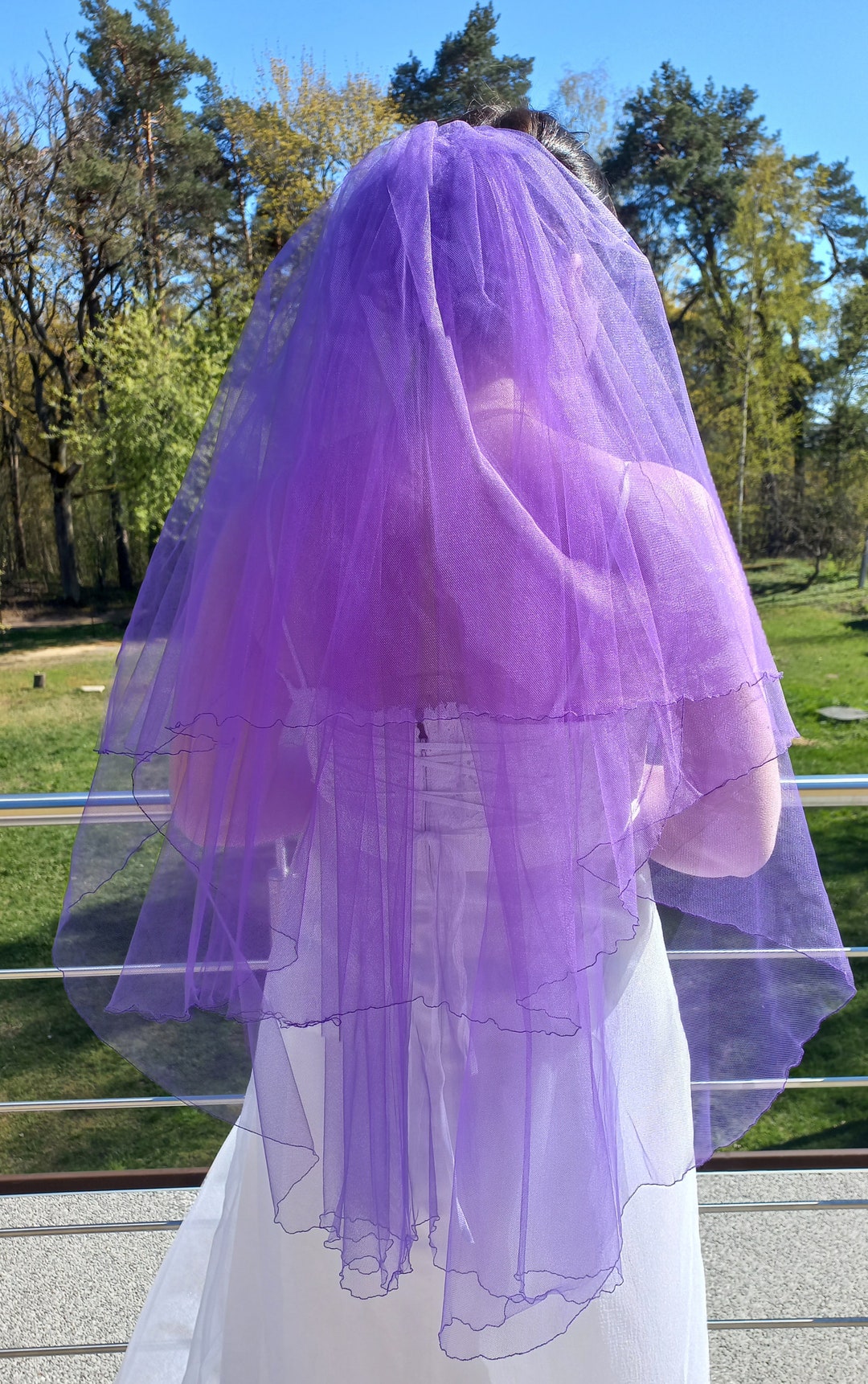 Purple Wedding Veil, Three Layers - Etsy