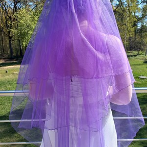 Purple Wedding Veil, Three Layers - Etsy