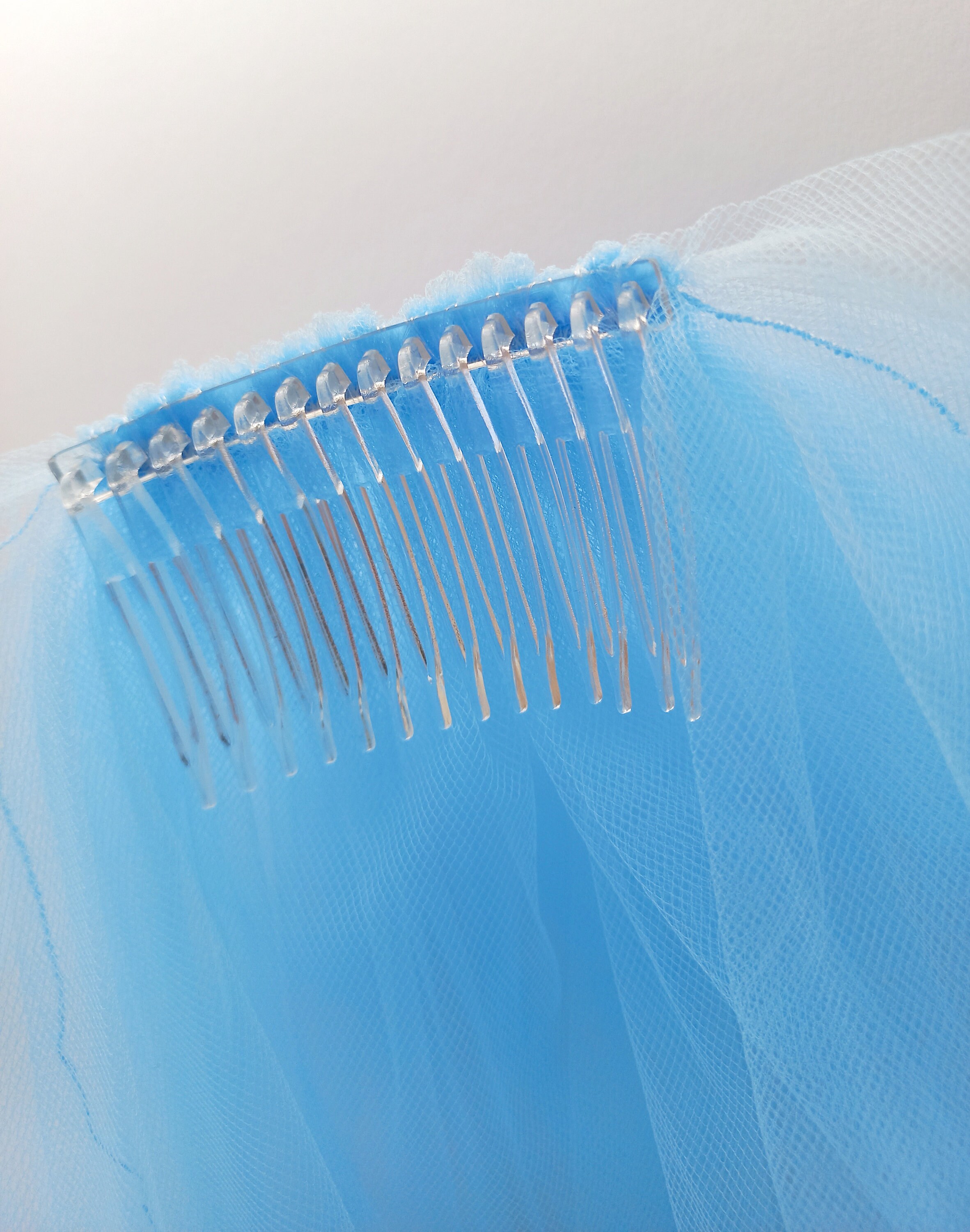 Light Blue Wedding Veil, Three Layers - Etsy