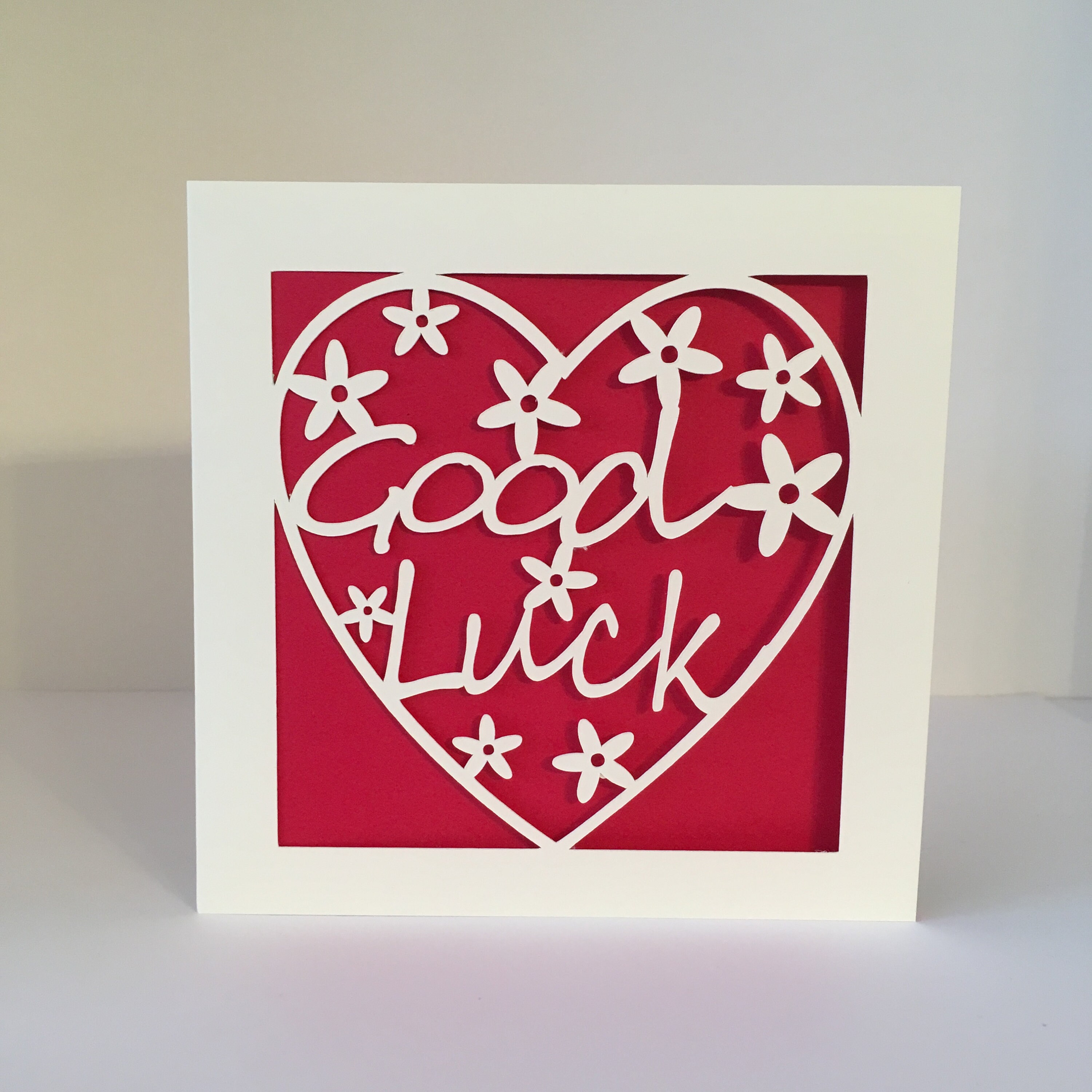Papercut Good Luck Card | Etsy