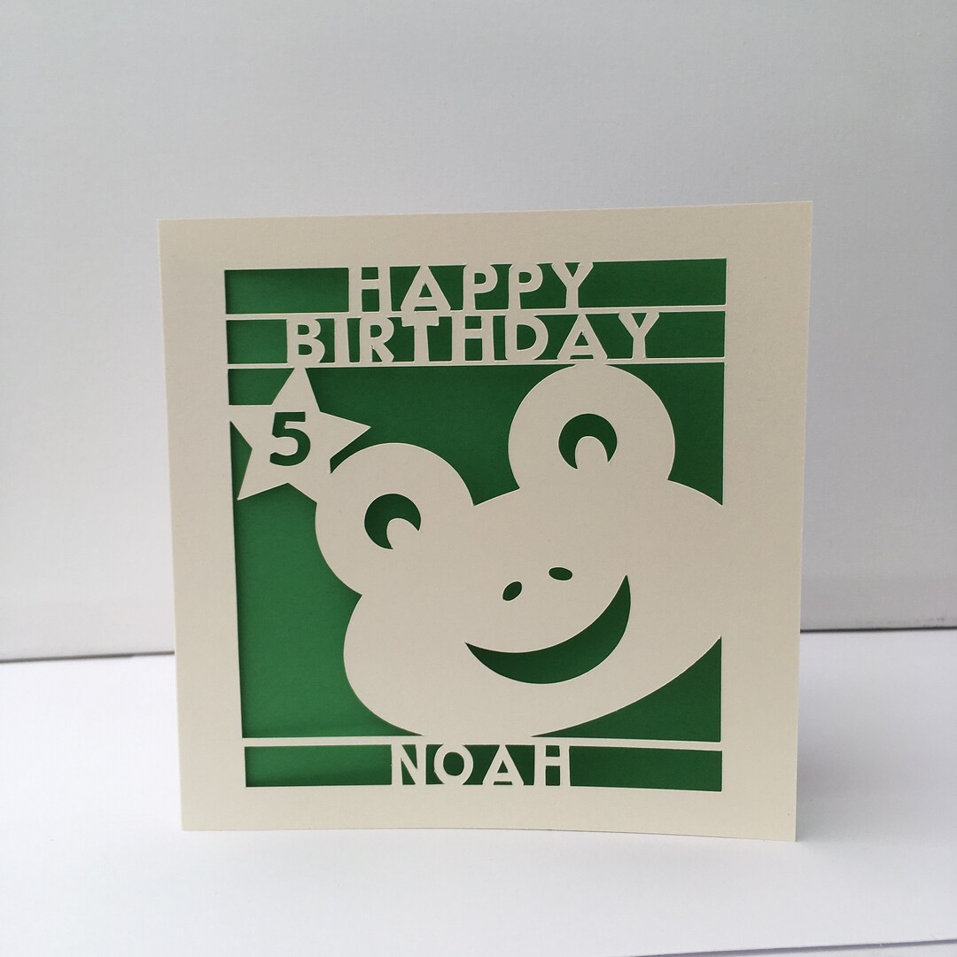 Frog Birthday Card Happy Birthday Frog Card Personalised Paper Cut - Etsy