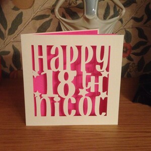 18th Birthday Card - Personalised - Papercut - Coming of Age Card ...