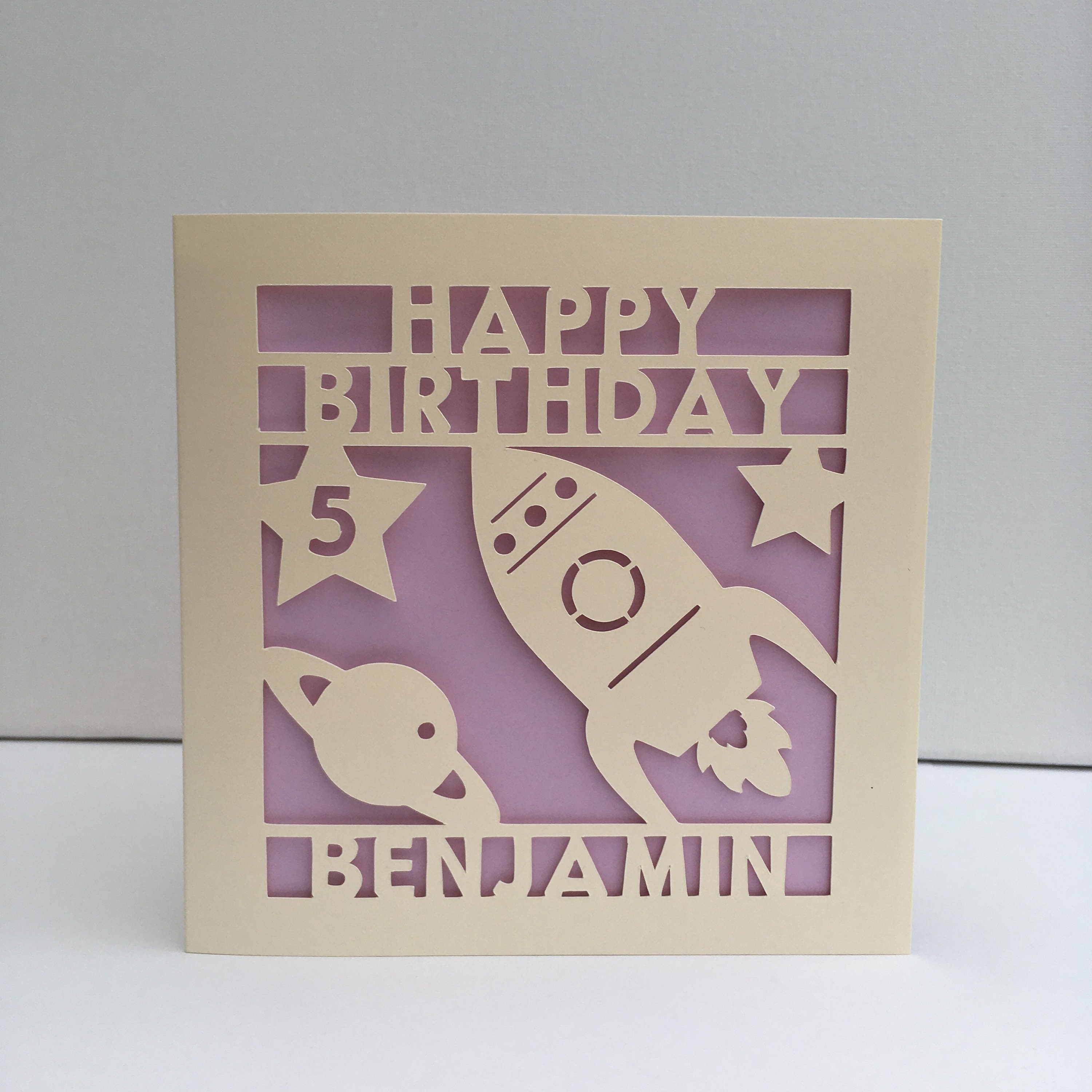 Rocket Birthday Card Papercut Personalised Happy 1st 2nd - Etsy UK