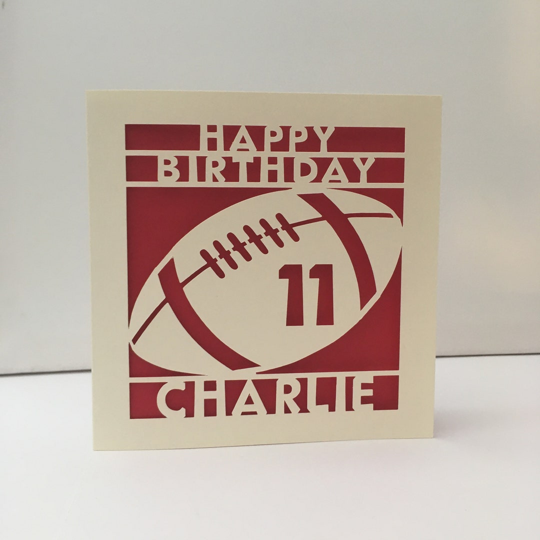 Rugby Birthday Card Personalised Paper Cut - Etsy