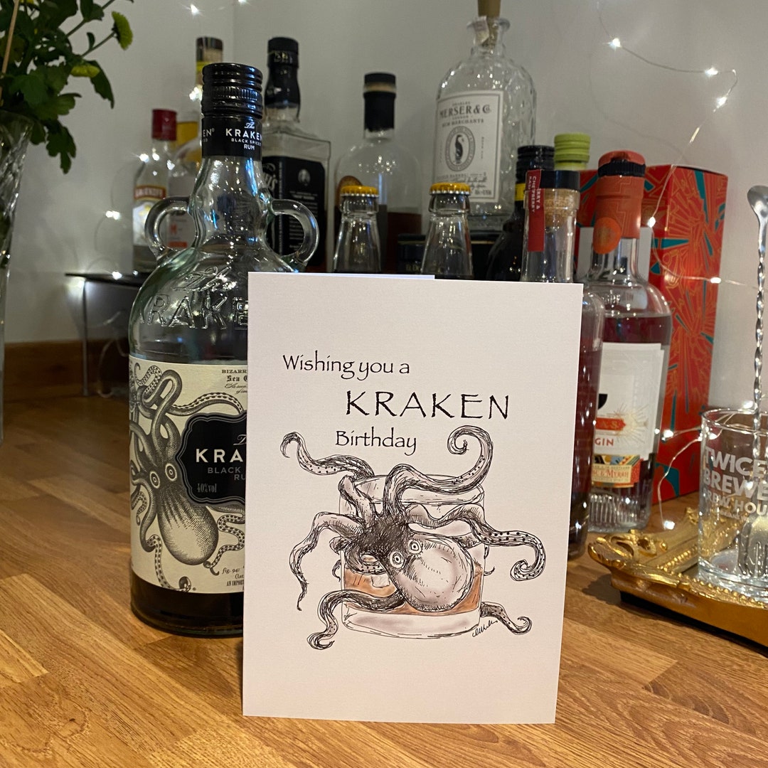 KRAKEN Birthday Card Rum Cracking Birthday Drink - Etsy