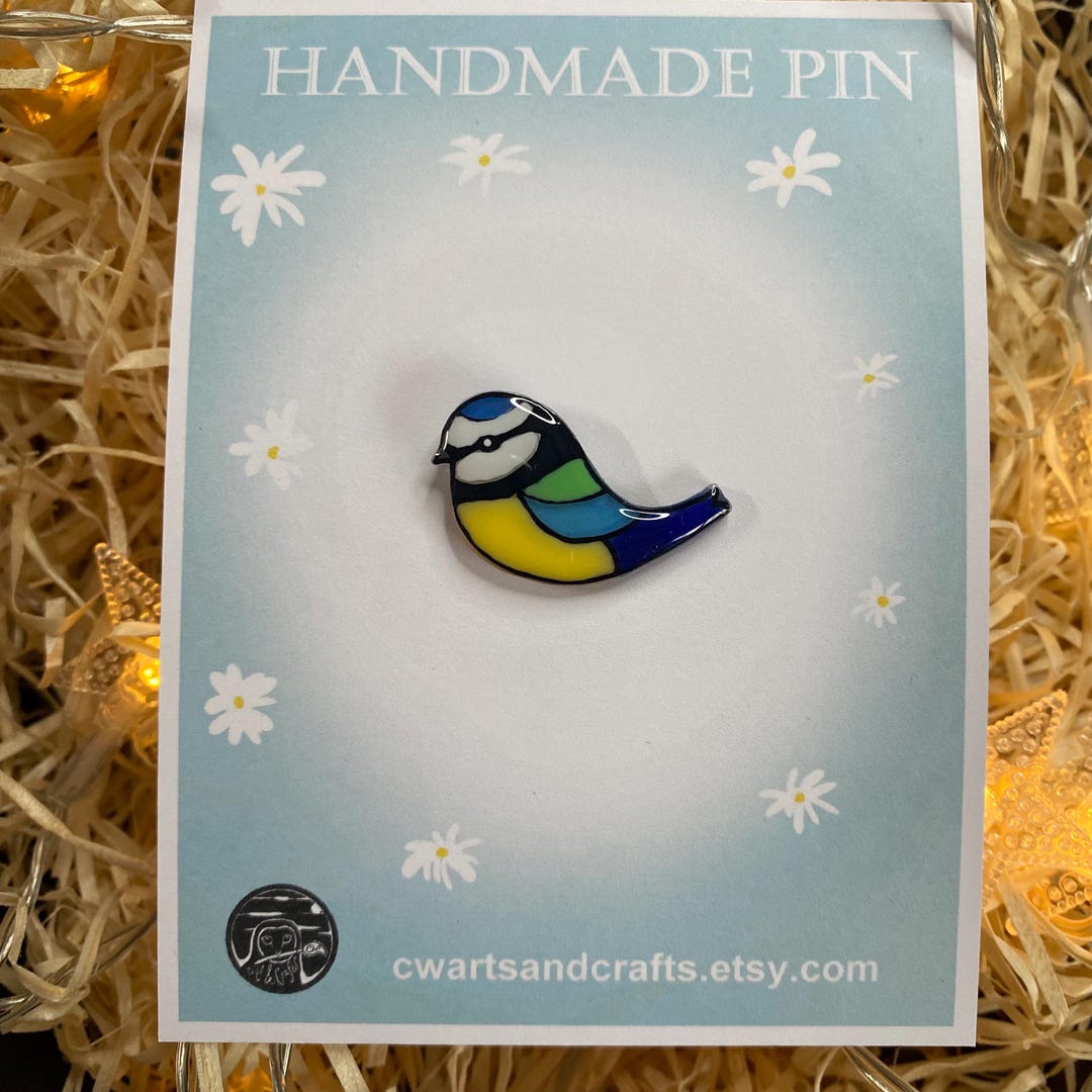 Small Blue Tit Handmade Pin - Bird - Garden Birds - Pin - Brooch ...