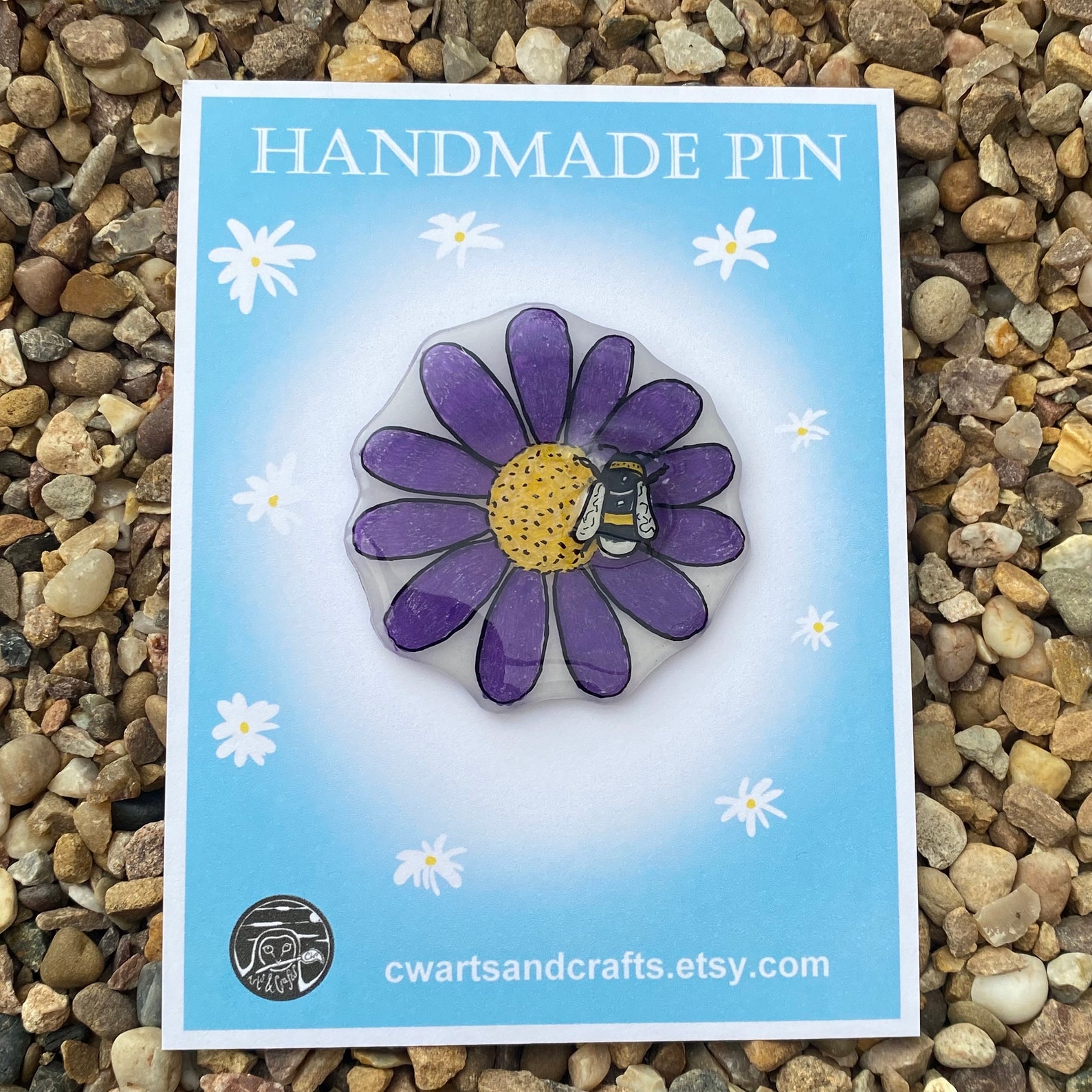 Bumblebee on Flower Handmade Pin - Insect - Insects - Beekeeper- Bee ...