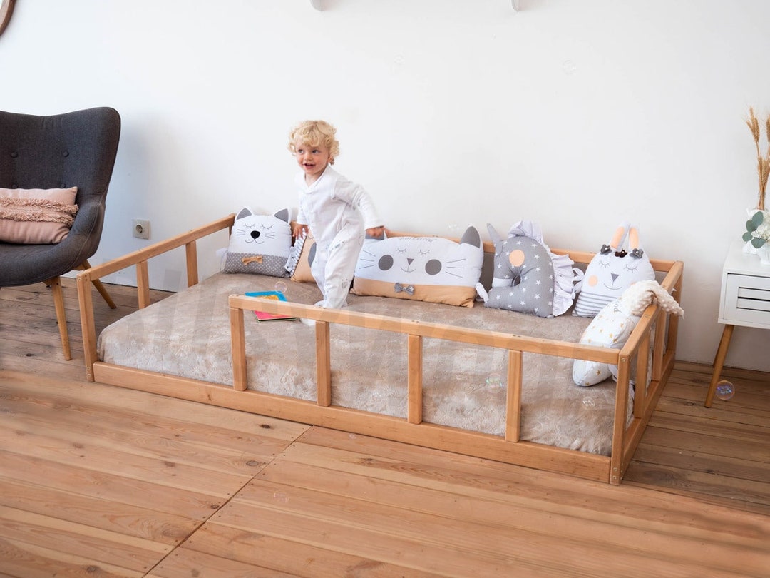 Toddler Bed Bed Frame Solid Wood Bed Twin Floor Bed - Etsy