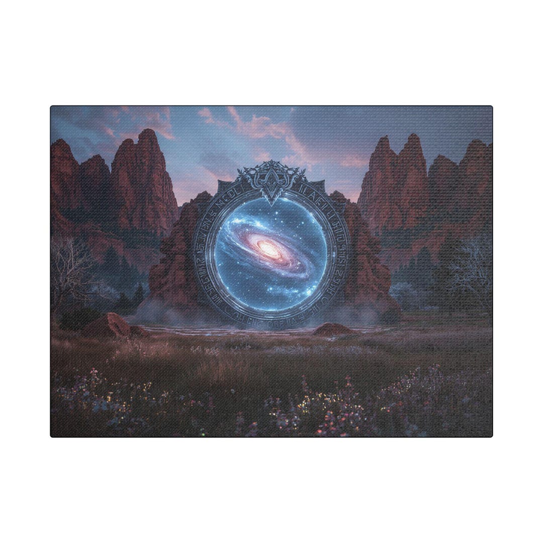 Galactic Fantasy Portal Canvas Print, Outer Space Wall Art, Home Decor ...