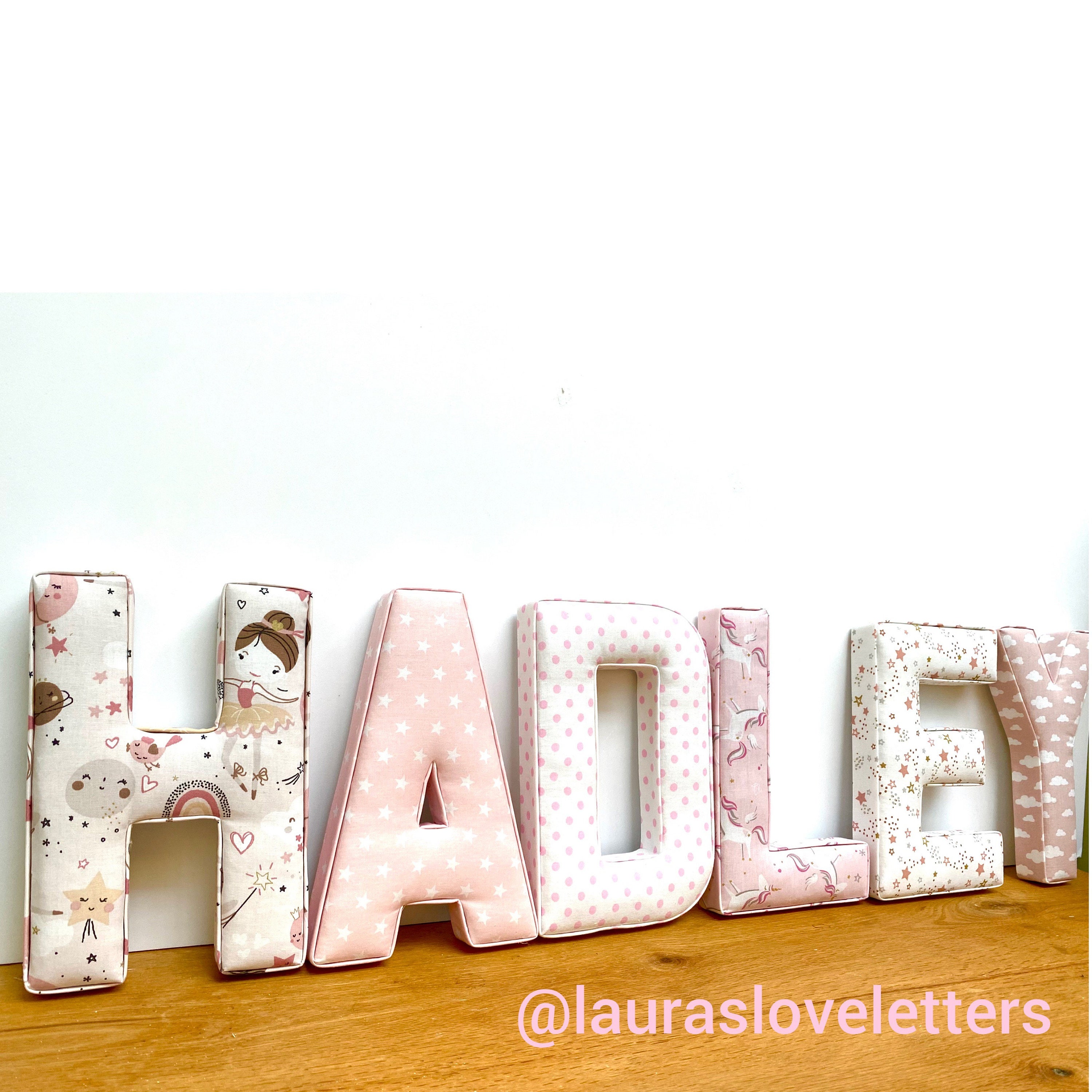 Fabric Pink Padded Letters PRICE PER LETTER Initial Nursery - Etsy UK