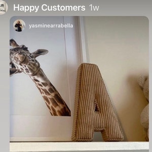 Corduroy Fabric Letter for Nursery Wal Decor, Personalised Name, Baby ...