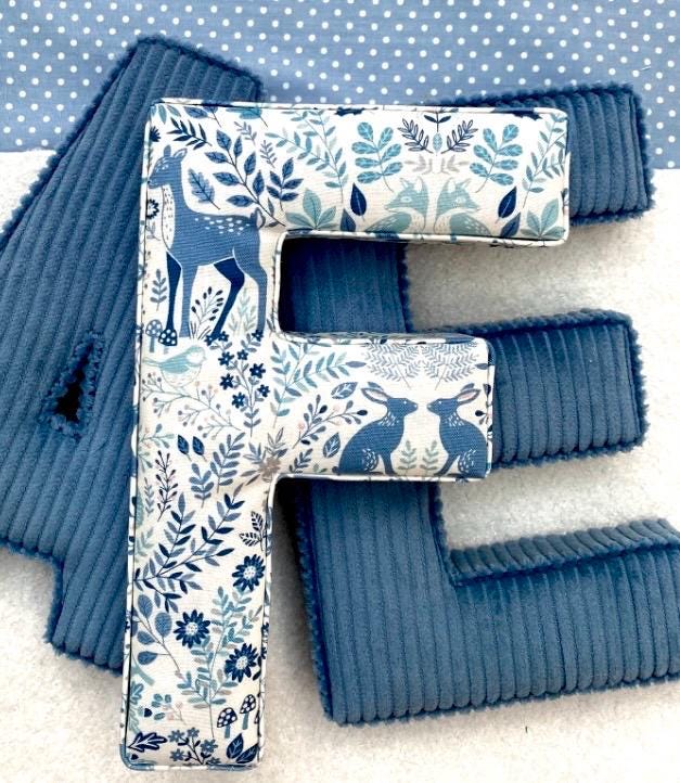 Corduroy Fabric Letter for Nursery Wal Decor, Personalised Name, Baby ...