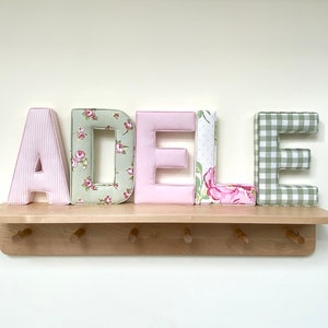 Fabric Pink Padded Letters, PRICE PER LETTER, Initial, Nursery Room ...