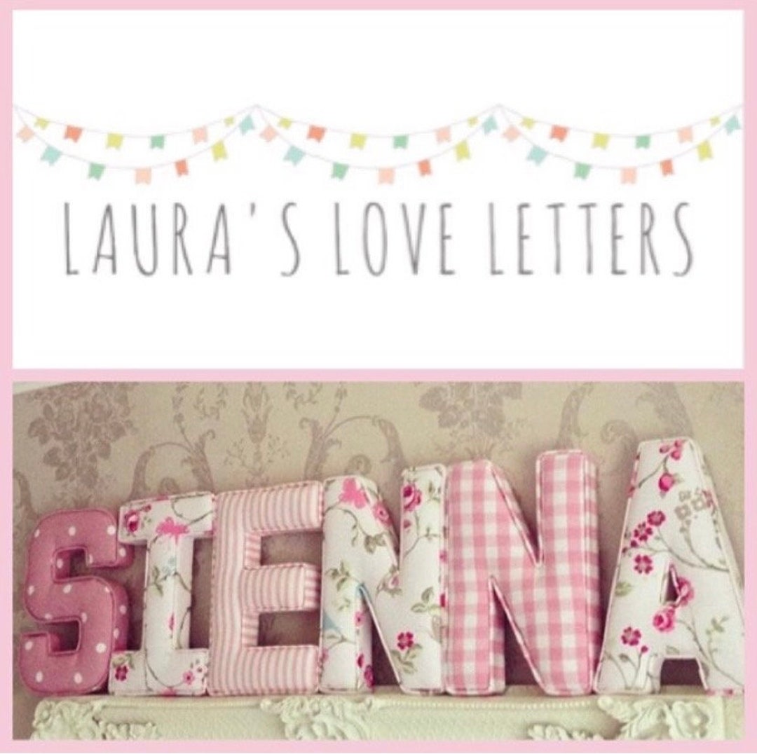 Fabric Pink Padded Letters, PRICE PER LETTER, Initial, Nursery Room ...