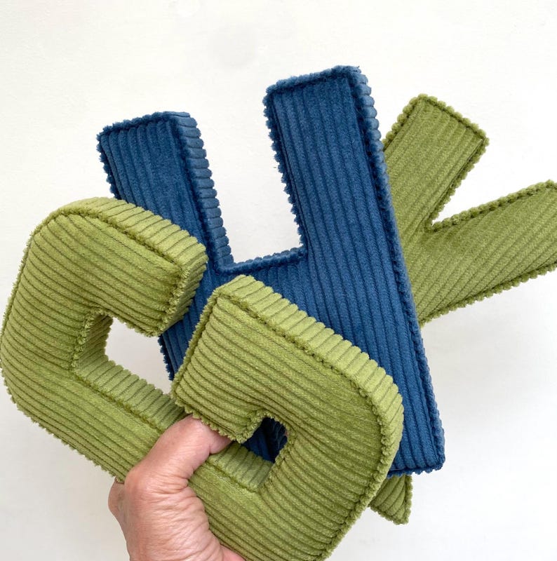 Corduroy Fabric Letter for Nursery Wal Decor, Personalised Name, Baby ...