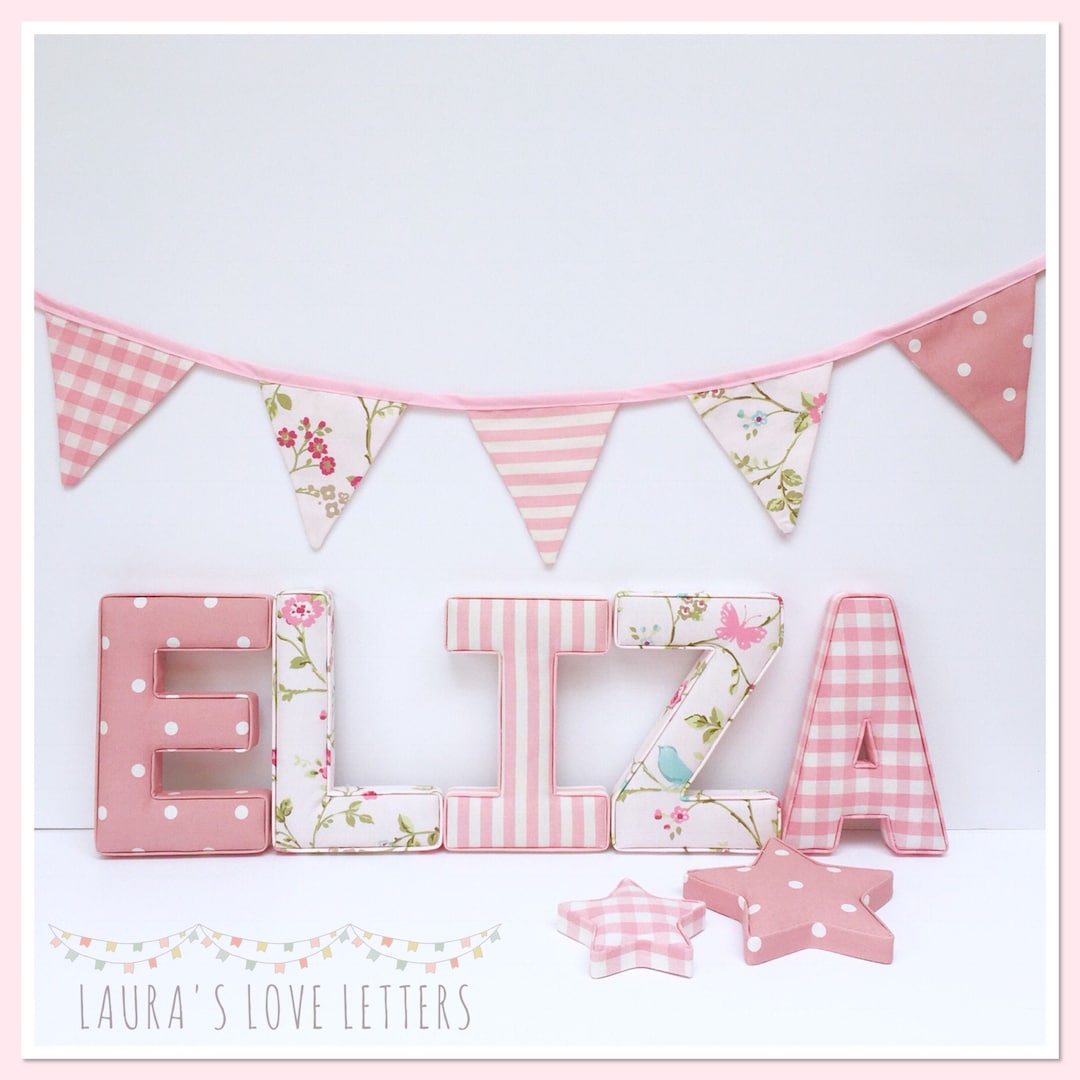 Fabric Padded Letters (price per Letter) Girls, Pink, Nursery Room ...