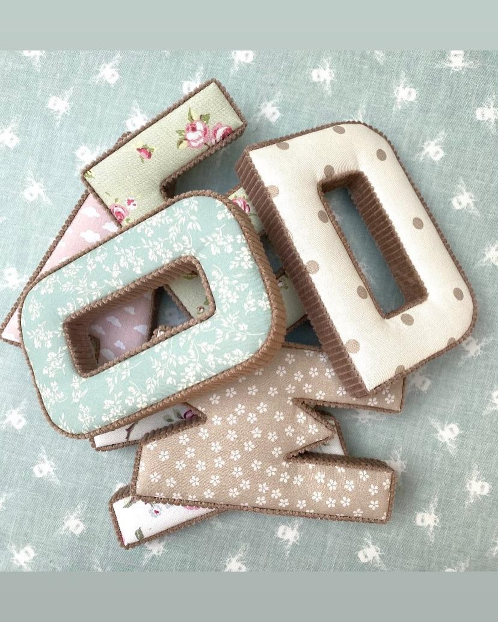 Corduroy Fabric Letter for Nursery Wal Decor, Personalised Name, Baby ...