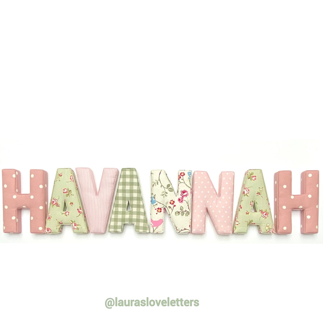 Fabric Pink Padded Letters, PRICE PER LETTER, Initial, Nursery Room ...