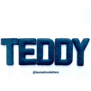 Corduroy Fabric Letter for Nursery Wal Decor, Personalised Name, Baby ...