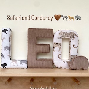Corduroy Fabric Letter for Nursery Wal Decor, Personalised Name, Baby ...