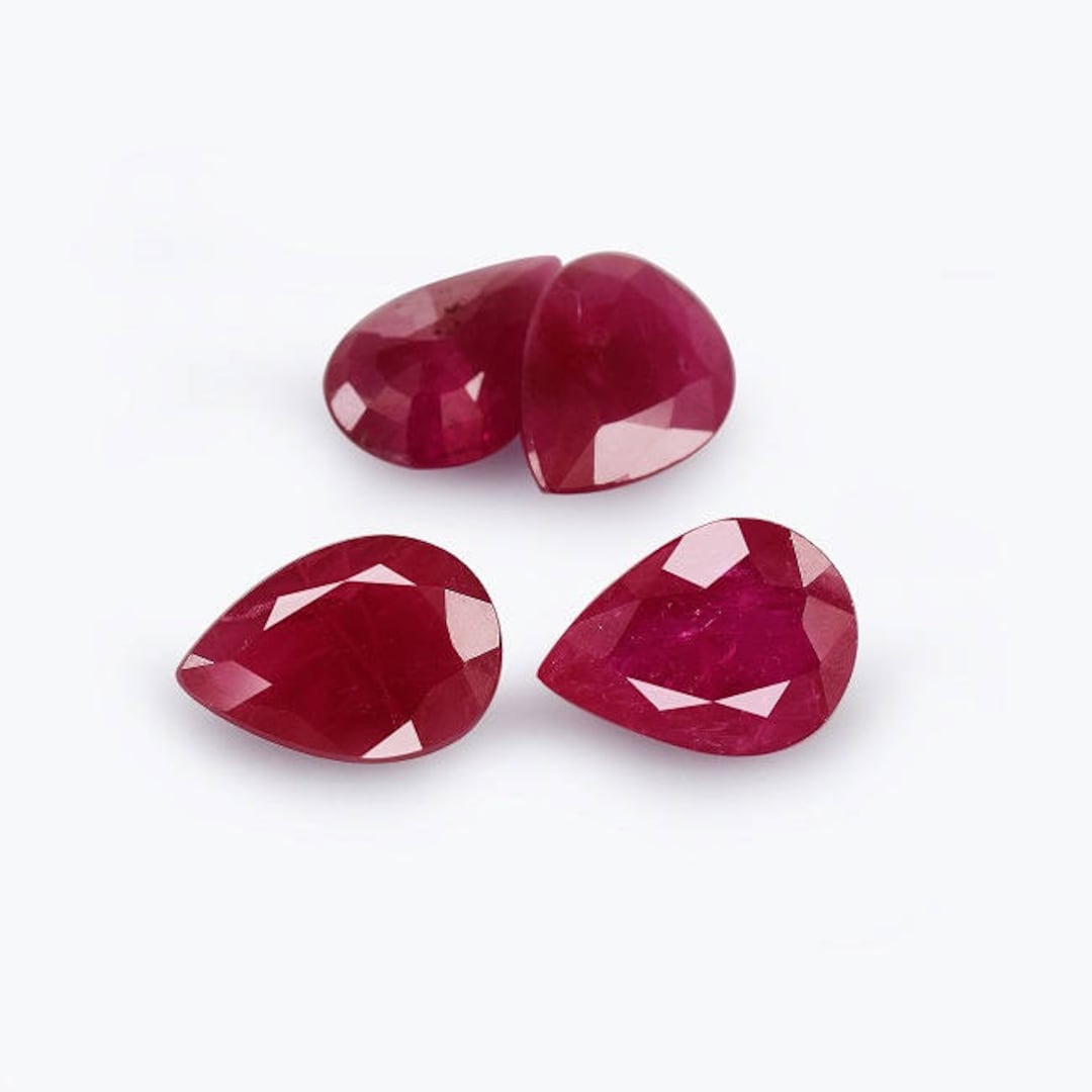 Burmese Ruby Pear 7x5 MM Matching Pieces for Earring and Ring Designs ...