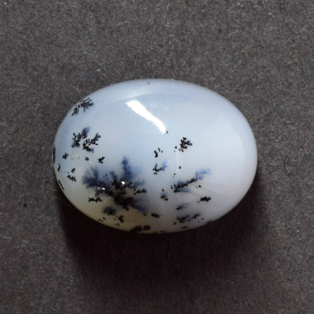 Dendrite Opal 16x12 Mm Cabochon Oval 11.66 Carat Loose Gemstone 100% Natural Genuine Dendrite ...