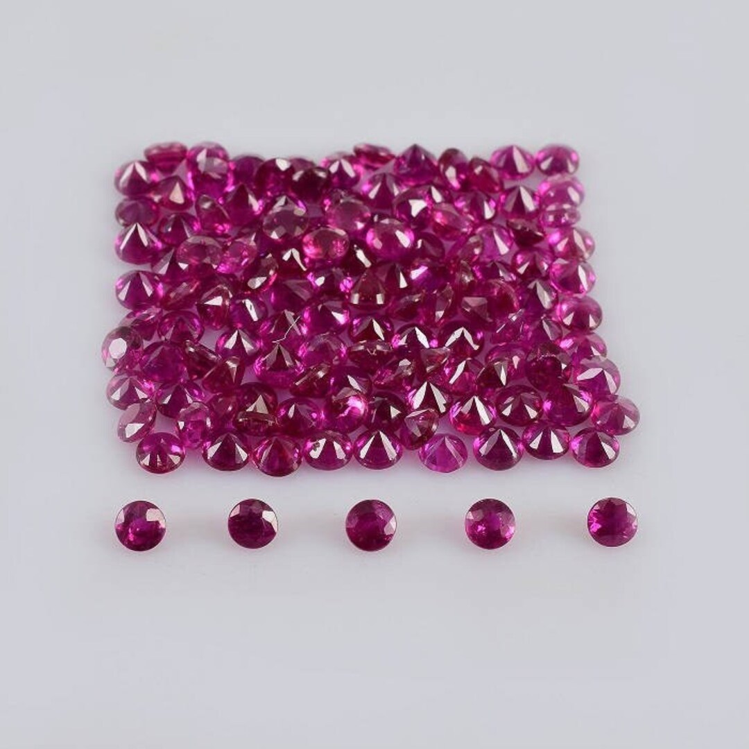 AAA+ Grade 100% Natural Burmese Ruby, 2.3mm Diamond Cut Round, VS ...