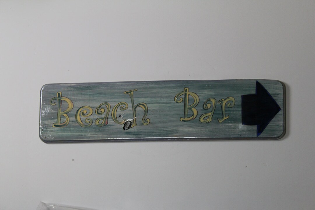 BEACH BAR - Handpainted Sign on Cypress Wood That is Perfect for Your ...