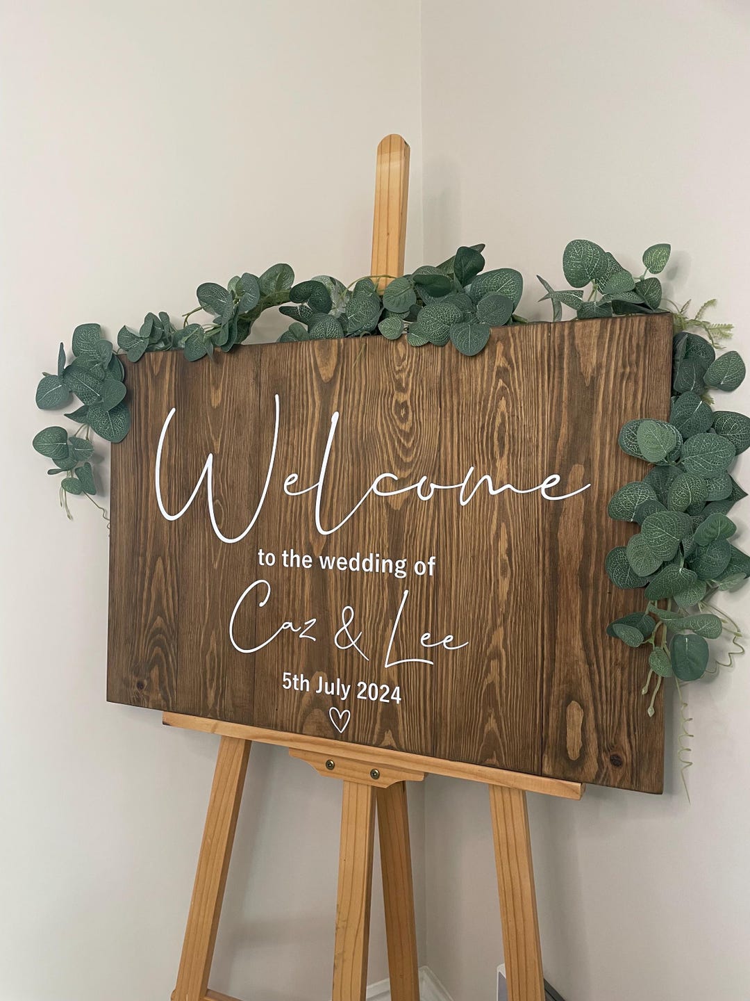 RUSTIC Wooden Welcome Sign: Personalised Wedding Reception Decor - Etsy