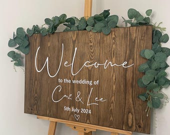 RUSTIC Wooden Welcome Sign: Personalised Wedding Reception Decor - Etsy