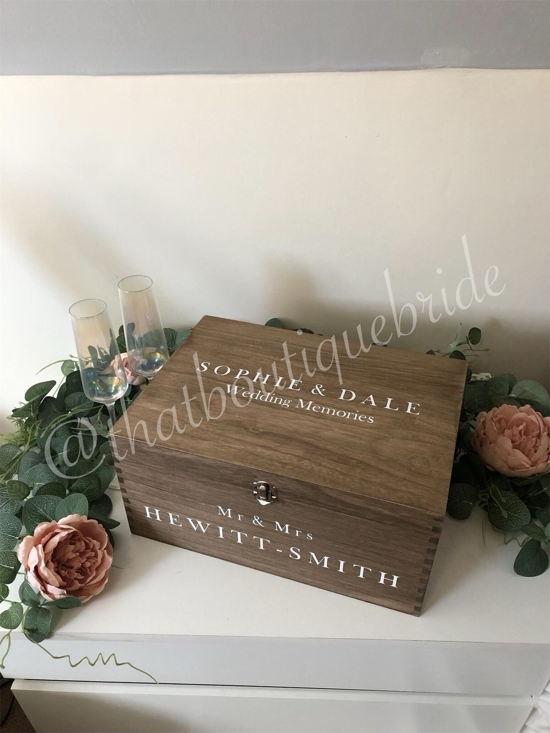 Personalised Rustic Wedding Card Box, Wedding Memory Box, Wedding ...