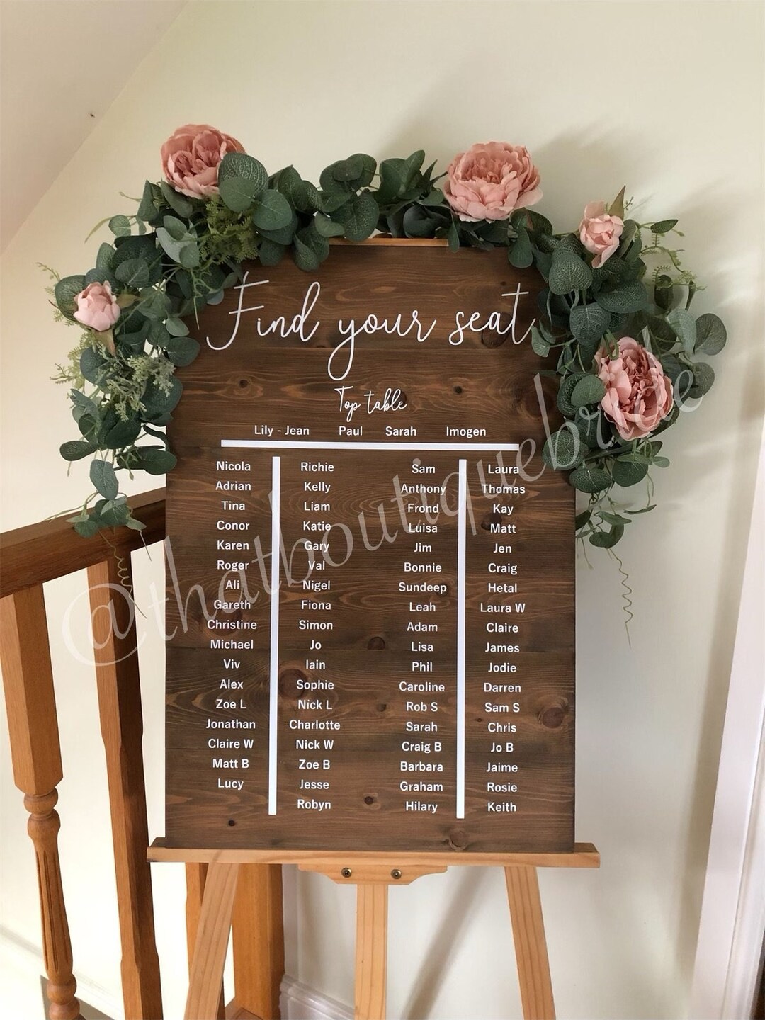 RUSTIC Wooden Seating Chart: Wedding Reception Decor - Etsy UK