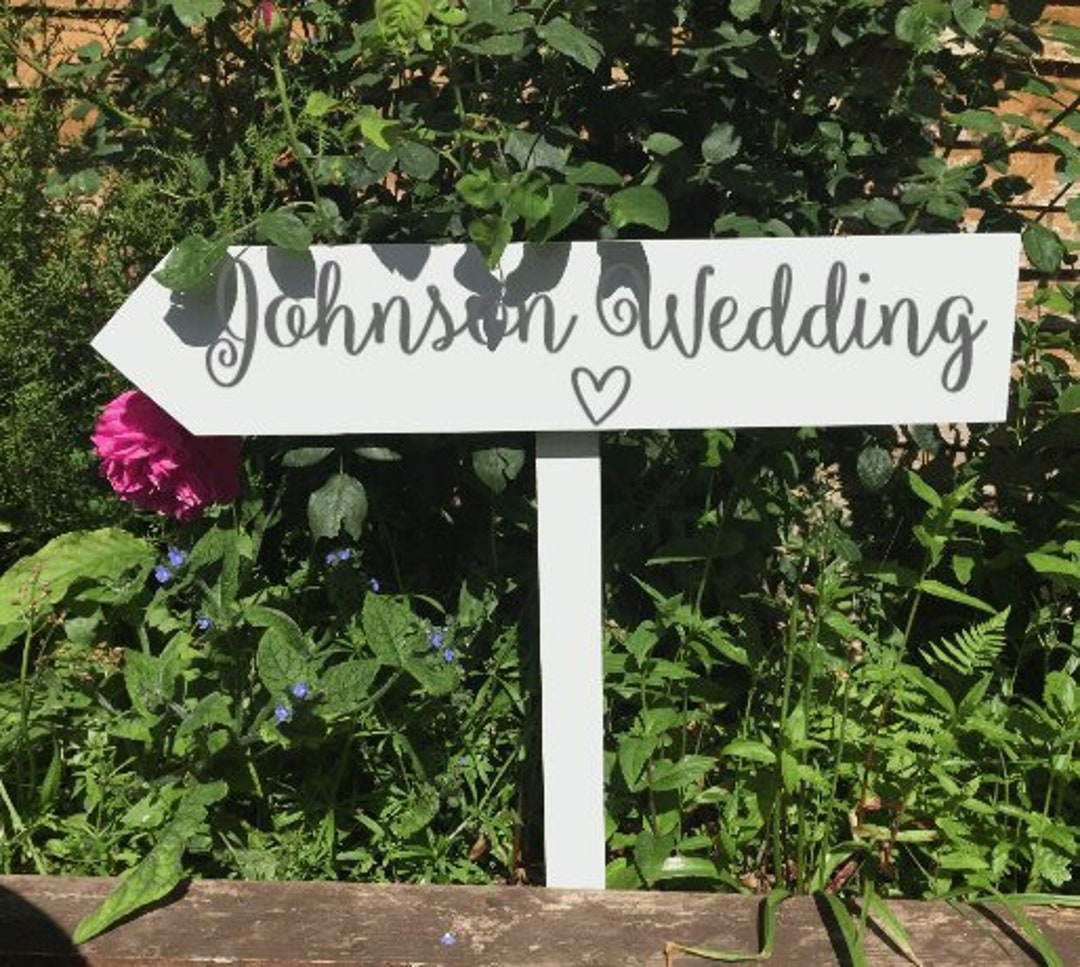 Personalised Wedding Sign, Wooden Wedding Sign, Wedding Direction Sign ...