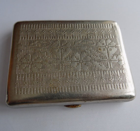 Russian Old Cigarette Case Floral Ornament Еmbroidery - Etsy