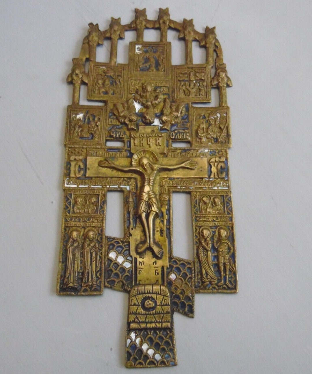 Antique Russian Bronze Cross With Icons and Cherubs 18-19th - Etsy