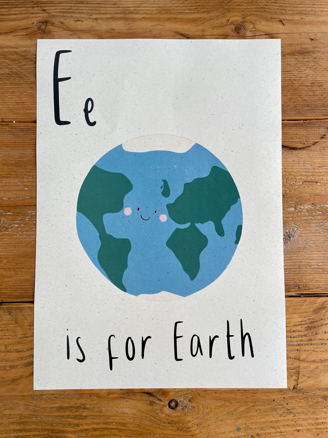 E is for Earth Childrens Nursery Poster, Earth Print, Inspirational ...
