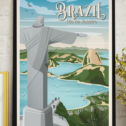 Brazil Print: Vintage South American Travel Poster - Etsy