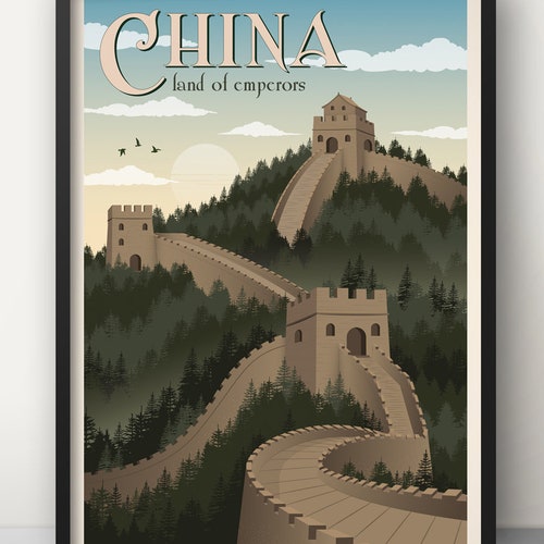 The Great Wall of China Vintage Travel Poster - Etsy