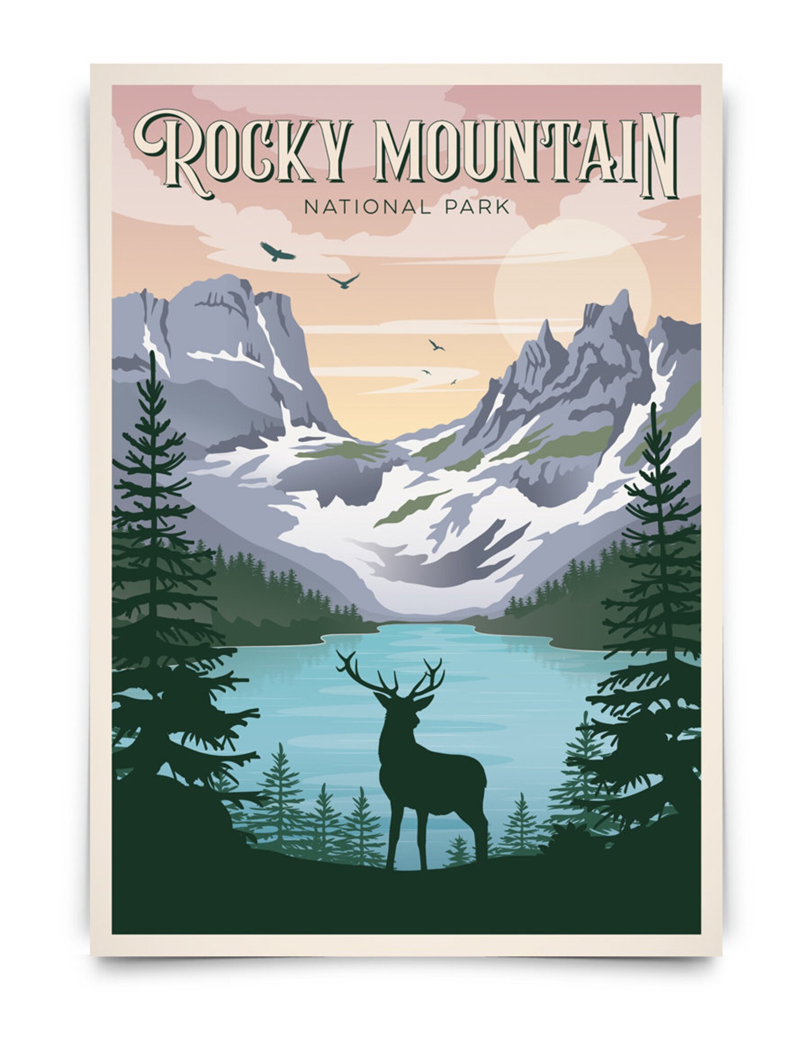 Rocky Mountain National Park Poster Vintage Travel Poster - Etsy
