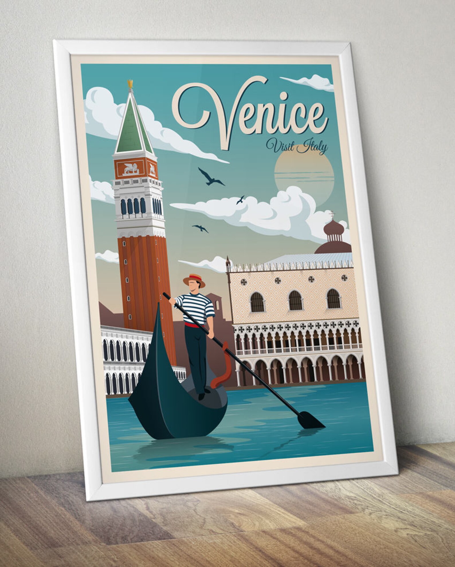 Venice Vintage Travel Poster Travel Decoration Wall Art | Etsy