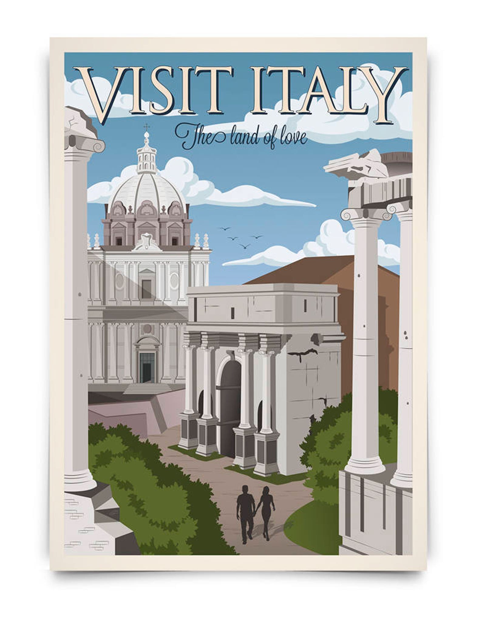 Italy Vintage Travel Poster Travel Poster Italy Rome | Etsy