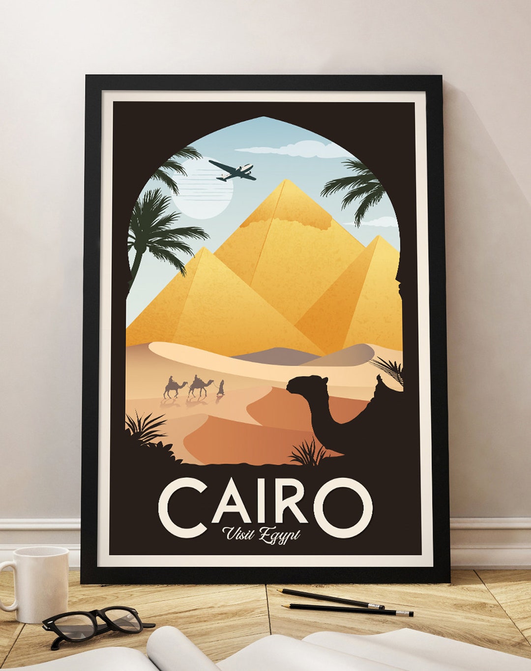 Cairo Vintage Travel Poster, Cairo Travel Poster, Egypt Poster, Travel ...
