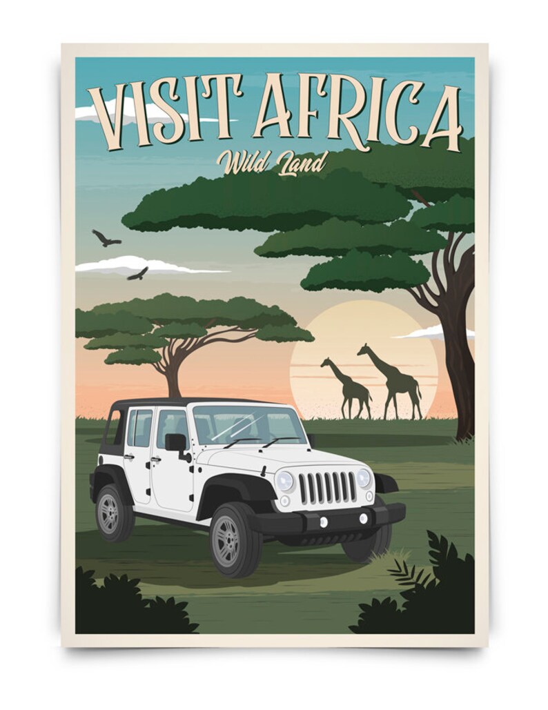 Africa Vintage Travel Poster Kenya Tanzania Travel - Etsy